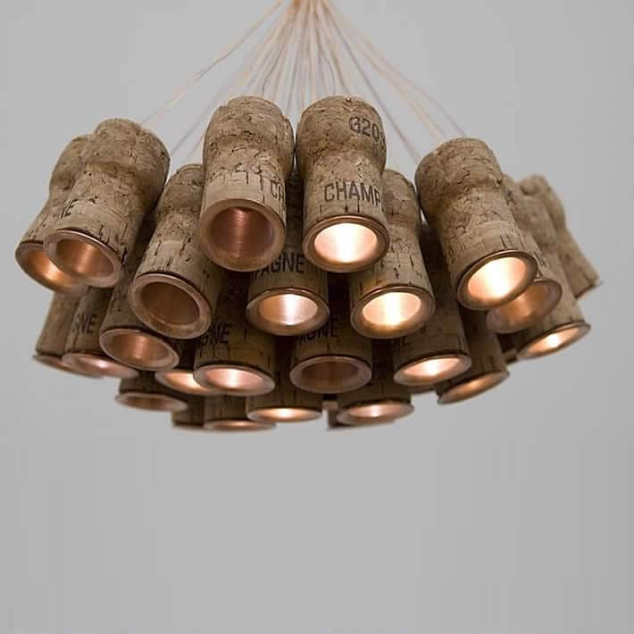CELEBRATION Chandelier: upcycled Champagne corks by Alkesh Parmar ...