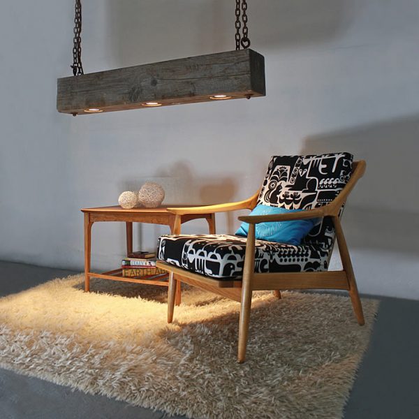 Wooden Beam Light Fixture by Rte. 5 Reclamation